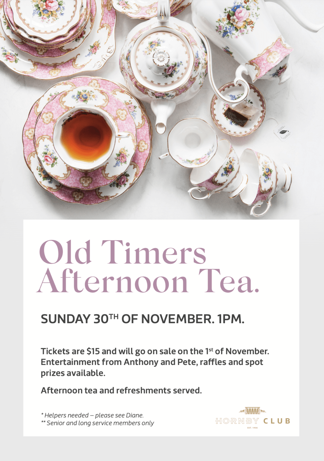 Old Timers Afternoon Tea | Hornby Club